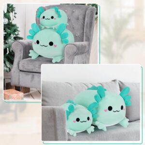 Axolotl Plush-9.1'' Axolotl Plush Pillow, Green Kawaii Axolotl Plushies, Axolotl Anime Plush Stuffed Animals Cute Plush Axolotl Stuff Plushie Stuffed Pillows,Birthday Gift for Kids Girls Boys