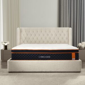 chrixaneir king mattress 14 inch, hybrid mattress, medium firm gel memory foam euro top mattress in a box and pocket springs, certipur-us certified, balance support & pain-relief