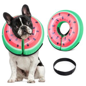 glittme dog donut collar, inflatable dog cone, cone for dogs after surgery, soft dog cone to stop licking, m