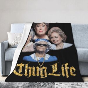 psorilax the golden movie girls flannel fleece plush throw blanket, blanket for couch bed and sofa 50"x40"