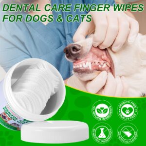 Dog Teeth Cleaning 50PCS, Pets Teeth Cleaning Wipes for Dogs & Cats, Dog Toothbrush Kit, Dog Dental Care Finger Wipes, Remove Bad Breath, Plaque & Tartar, Cleaning & Gum Care Pet Wipes