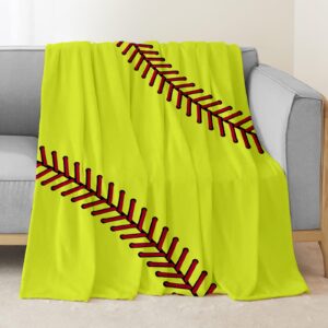 softball blanket for girls, softball gifts for girls 8-12, soft fuzzy softball throw blankets, softball birthday gift 50"x40"