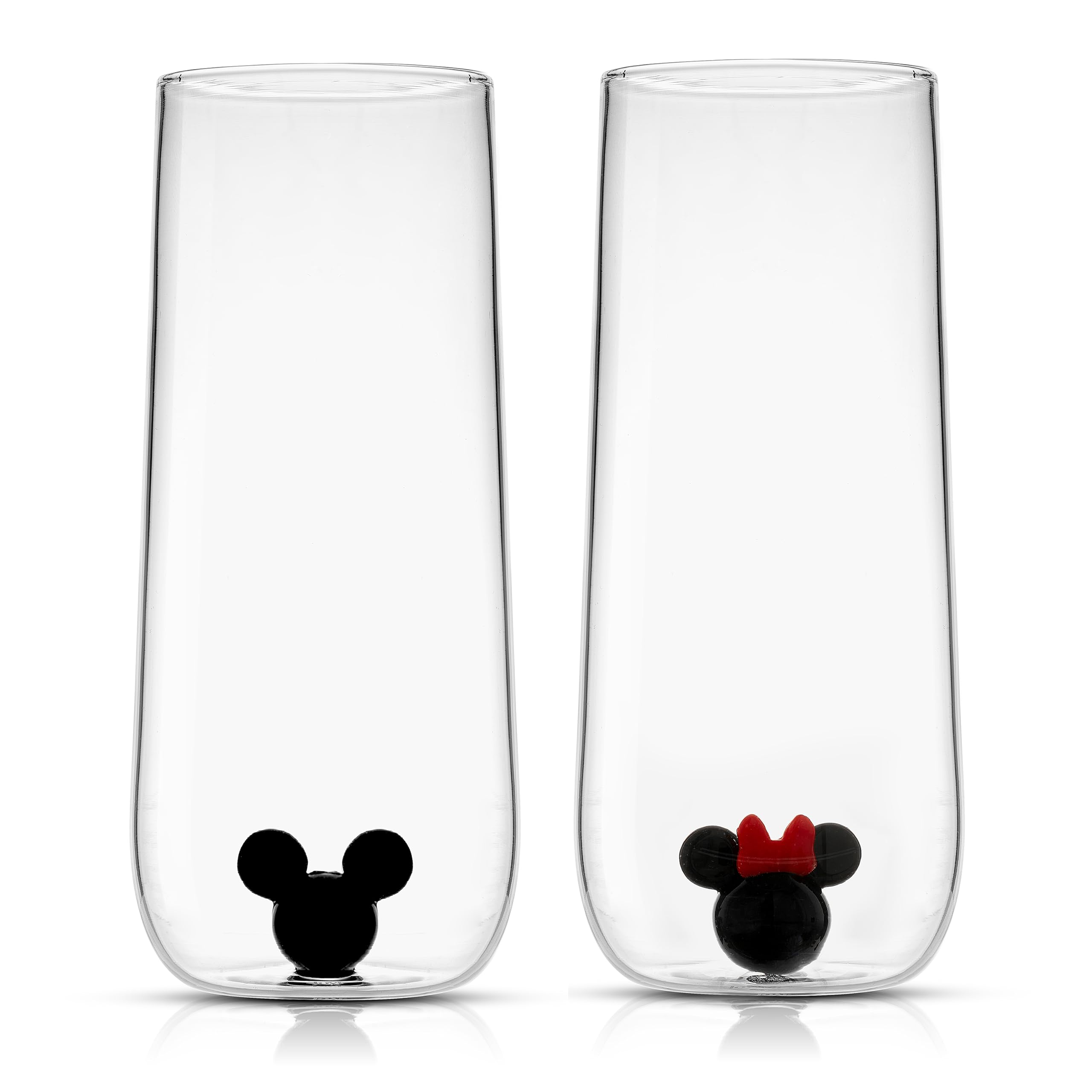 JoyJolt Disney Mickey Mouse, Icon Highball Glass 2pc Glass Drinking Glasses. 14oz Tall Glasses for Drinks. Cocktail Glasses, Disney Glassware, Disney Gifts, Disney Collectibles for Adults