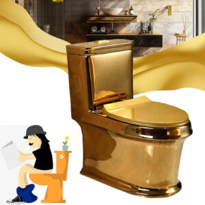 modern bidet toilet one piece toilet, bidet golden toilet quiet super whirlpool, household creative ceramic toilet gold toilet for hotel/bathroom 70x60x38cm/27.6x23.6x15in a