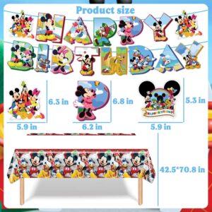 Mouse Birthday Party Supplies, Mouse Birthday Party Decorations Include Banner, Foil Balloons, Tablecloth, Latex Balloons, Stickers, Hanging Swirls, Mouse Party Favors for Fans