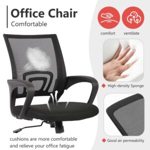 PayLessHere Office Chair Computer Chair Ergonomic Cheap Desk Chair Adjustable Comfortable Mid Back Task Rolling Swivel Chair with Lumbar Support for Home Office Desk, Black