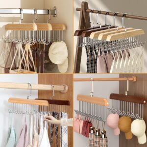 Anti Slip Multi Hook Coat Racks 4 Pack 360 Degree Space Saving Hangers with 8 Hooks, Multifunctional Non-Slip Storage Hangers, Hanger with Multiple Hooks for Ties, Scarves, Socks