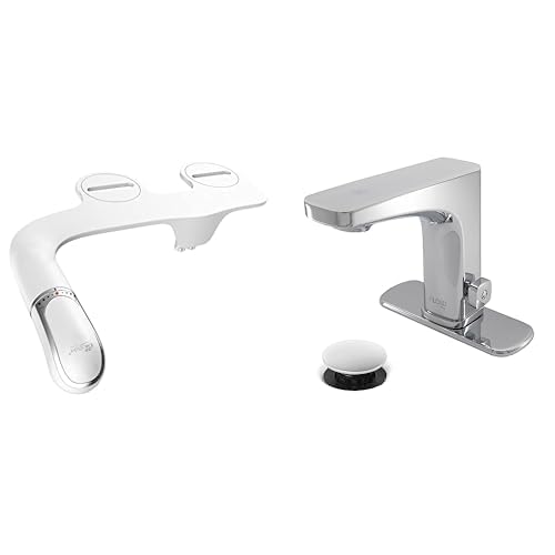 Bathroom Refresh Bundle Includes (1) Bio Bidet by Bemis SlimTwist Simple Bidet Toilet Attachment and (1) Grove Motion Activated Hands Free Bathroom Faucet in Chrome Finish