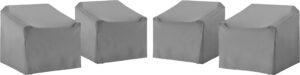 crosley furniture patio furniture covers, waterproof 4-piece outdoor chair cover set for backyard, gray