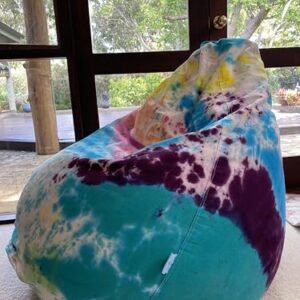 Bean Bag Chair Cover with Tie Dye Kit & Liner Bag - 3FT Bean Bag Chair Cover - Bean Bag Covers Only - Bean Bag Storage - Empty Bean Bag - Bean Bag Chair No Filler - Washable