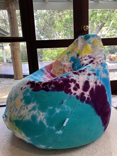 Bean Bag Chair Cover with Tie Dye Kit & Liner Bag - 3FT Bean Bag Chair Cover - Bean Bag Covers Only - Bean Bag Storage - Empty Bean Bag - Bean Bag Chair No Filler - Washable