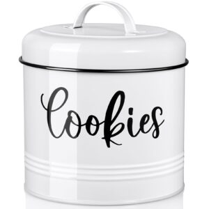 dayyet farmhouse cookie jar for kitchen counter, 1 gallon vintage cookie jar with airtight lid, large food storage container for candy, cookies, dessert, rustic kitchen decor and accessories