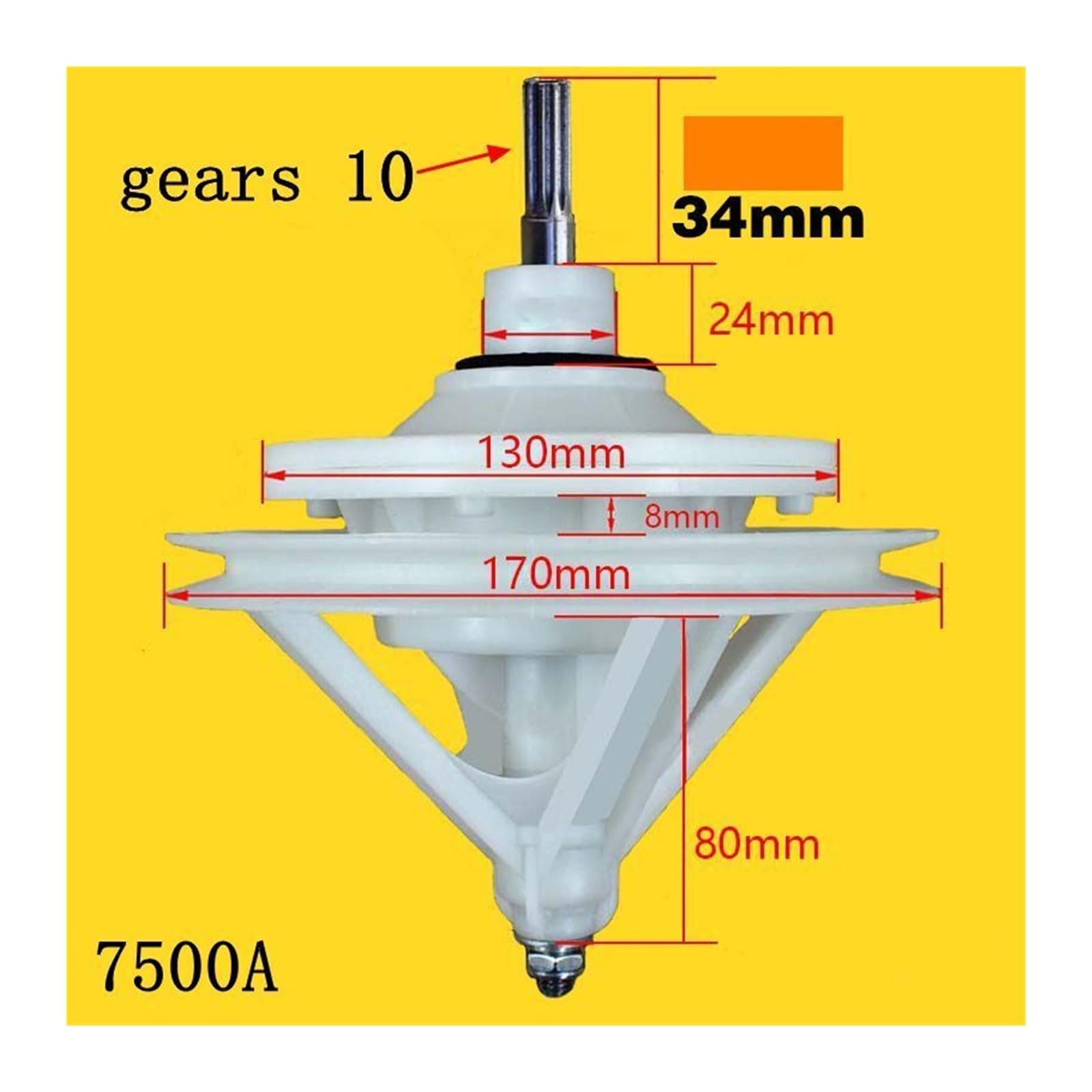 MiJob Compatible for Haier Double-Cylinder Semi-Automatic Washing Machine 10-Tooth Reducer Accessories Variable Speed Gear Package 00330067500/A/C