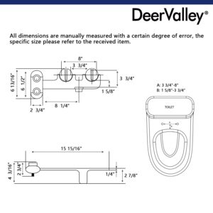 DeerValley DV-1B0095 Non-Electric Toilet Bidet Attachment System with Dual Nozzles,Adjustable Water Pressure, Rear and Feminine Wash,White