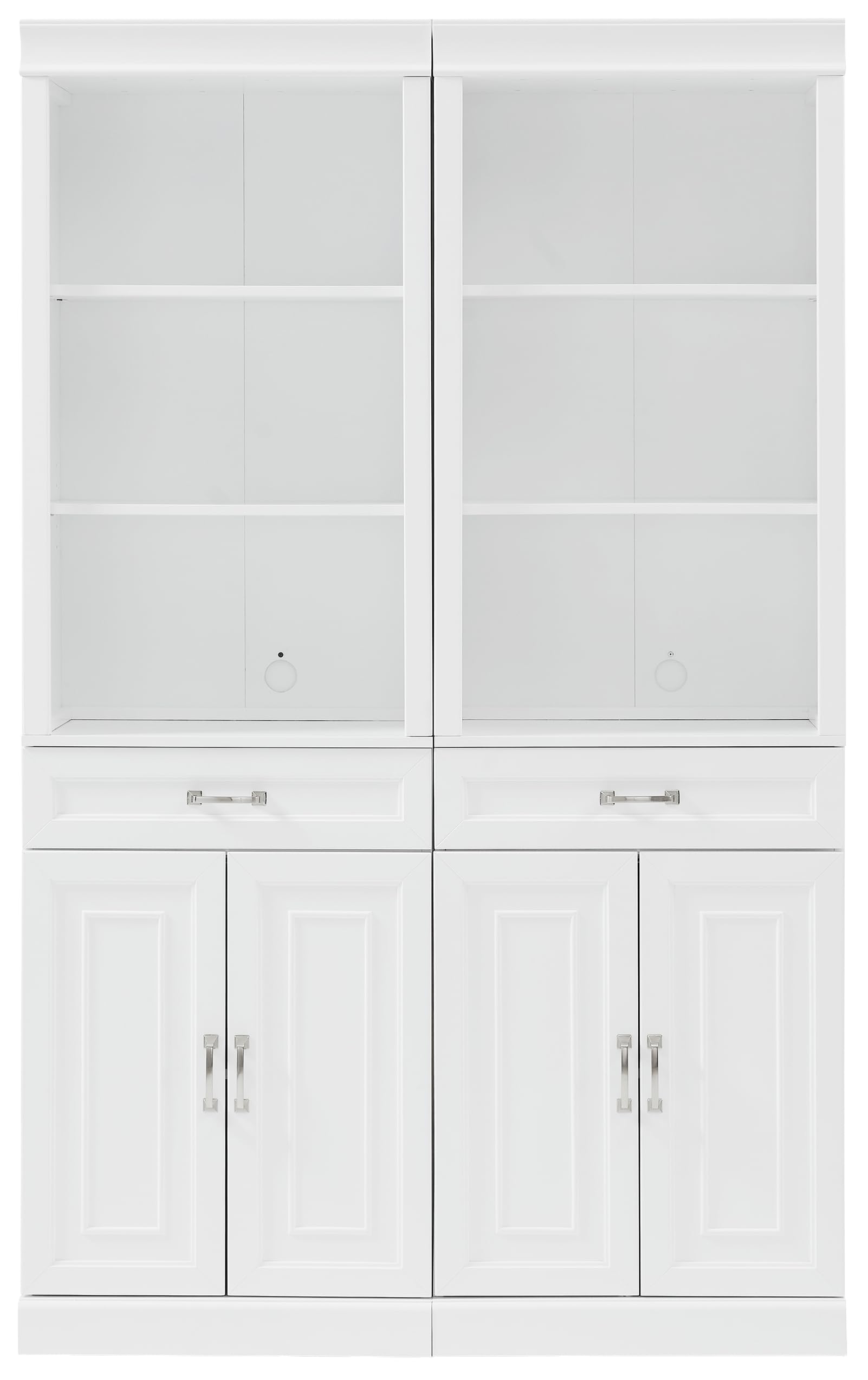 Crosley Furniture Stanton 2-Piece Storage Bookcase, Bookshelf Cabinet with Shelves, Kitchen and Living Room, White