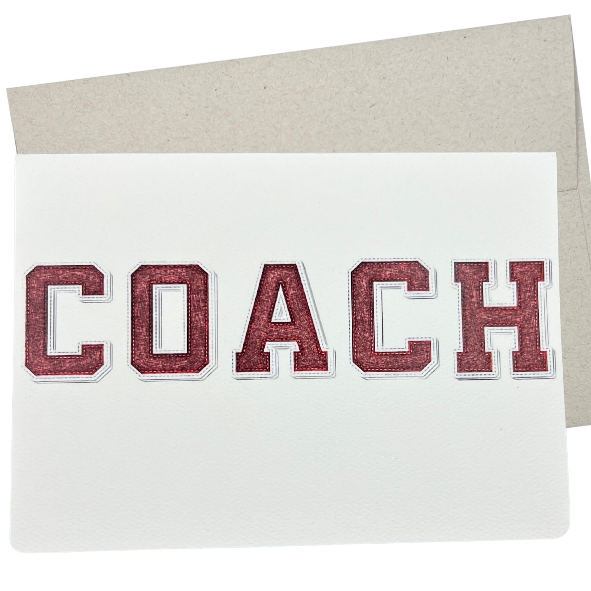 Coach Thank You Card, Coach Appreciation (7X5 Inches and Blank Inside for All Occasions) for soccer, baseball, football, dance, and field hockey - 273