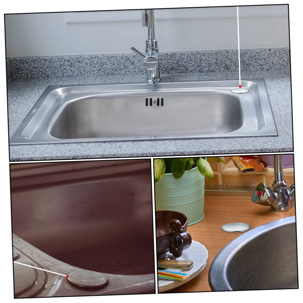 OSALADI 4 Pcs Sink Accessories Kitchen Sink Hole Hole Cover Tub Accessories for Bathtub Kitchen Sink Tap Hole Covers and Plastic Counterbore Mount