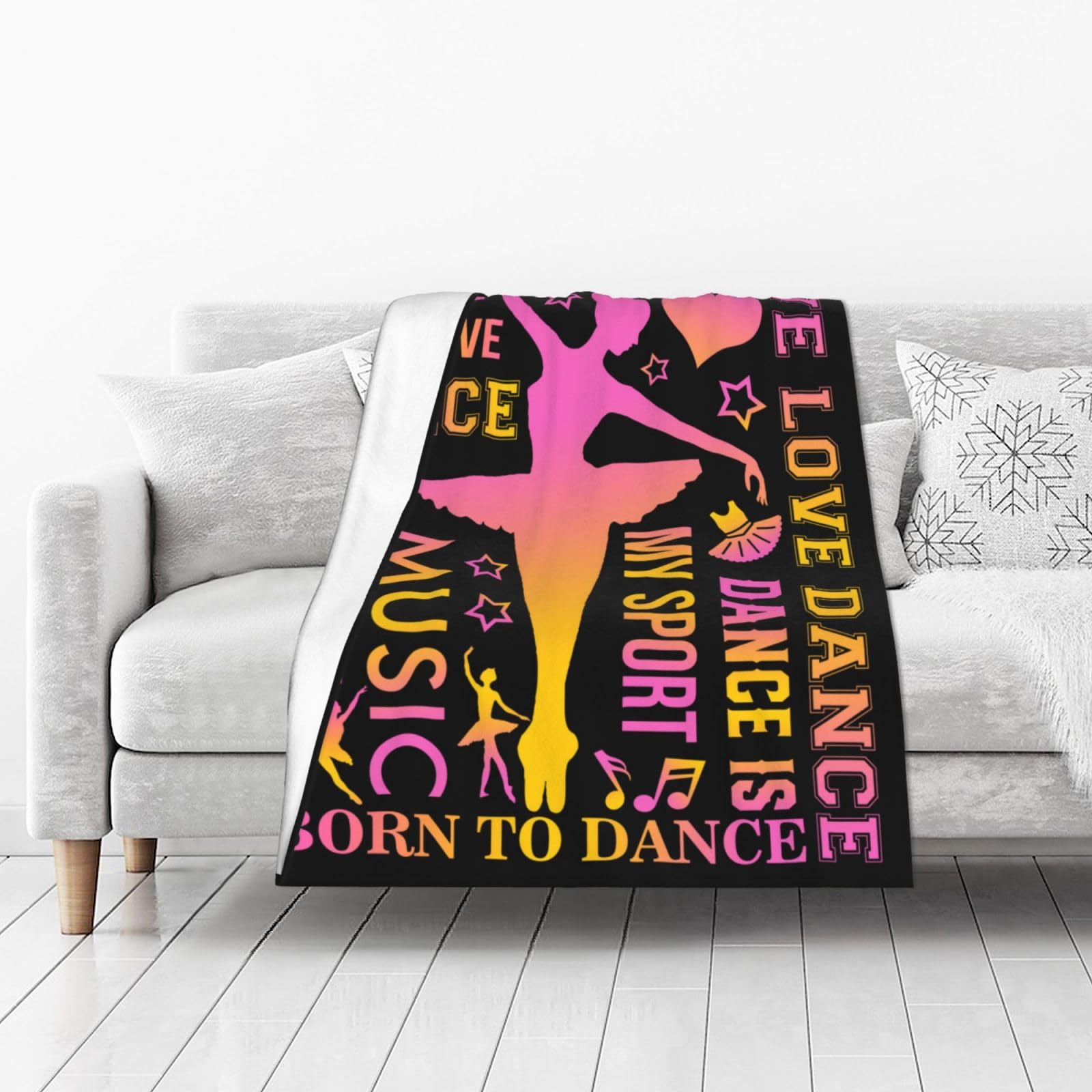 Socira Dancer Gifts Blanket, Dance Gifts for Girls, Dance Life Flannel Fleece Throw Blankets for Couch Sofa, Soft Warm Lap Nap Blankets for All Seasons, Dance Lover Dancer Teacher Gifts for Birthday