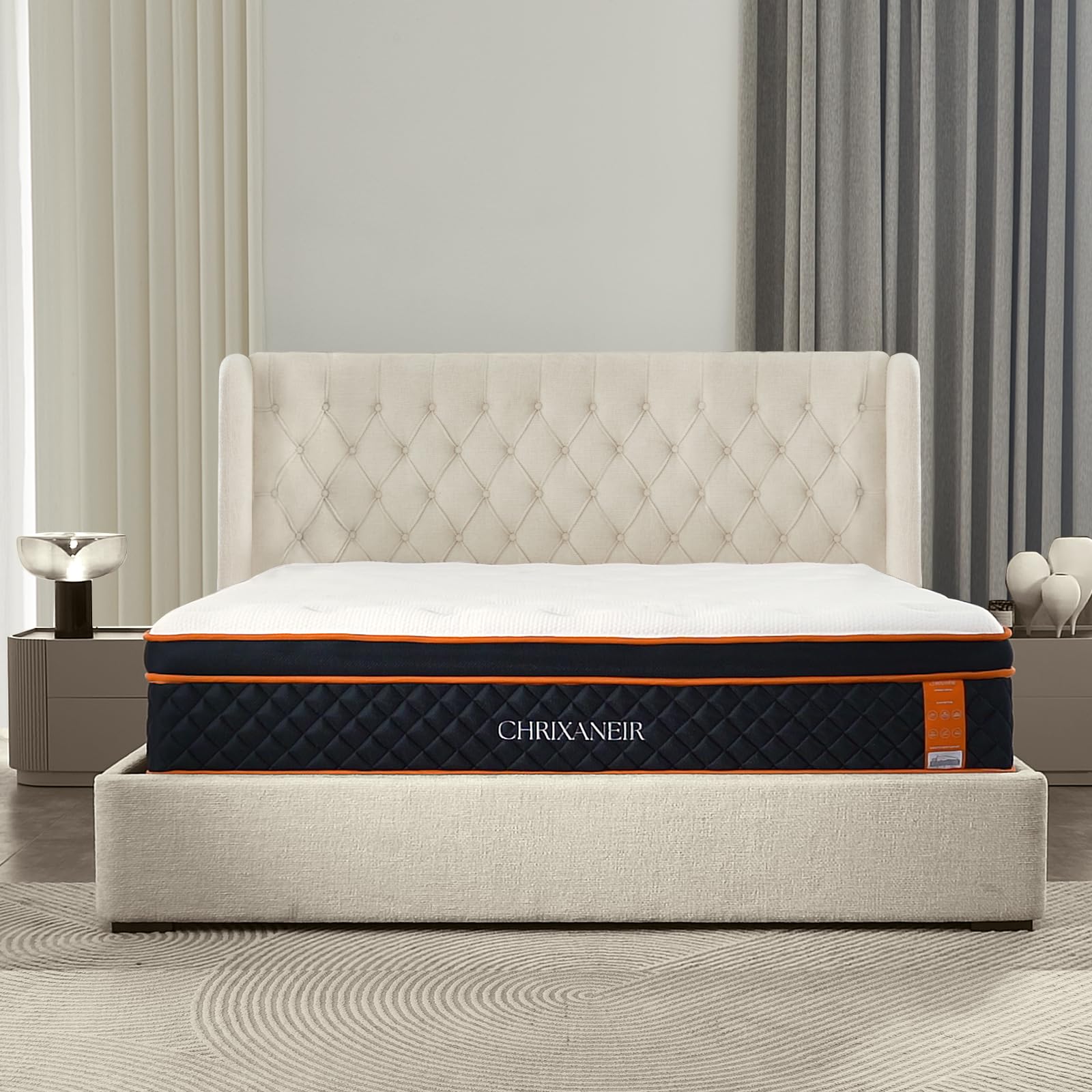 CHRIXANEIR Cal King Mattress 14 Inch, Hybrid Mattress, Medium Firm Gel Memory Foam Euro Top Mattress in a Box and Pocket Springs, CertiPUR-US Certified, Balance Support & Pain-Relief