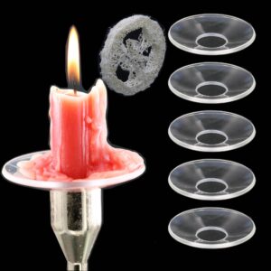 5-pack candle rings for 22mm taper candle reinforced glass bobeches wax drip catcher candle drip stopper