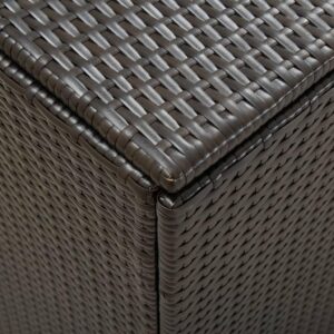 loibinfen Patio Storage Box Deck Storage Box Outdoor Storage Box Indoor Wicker Storage Bin for Patio Furniture Cushions, Pillows, Garden Tools, Poly Rattan Brown, 70.8"x35.4"x29.5" -AA