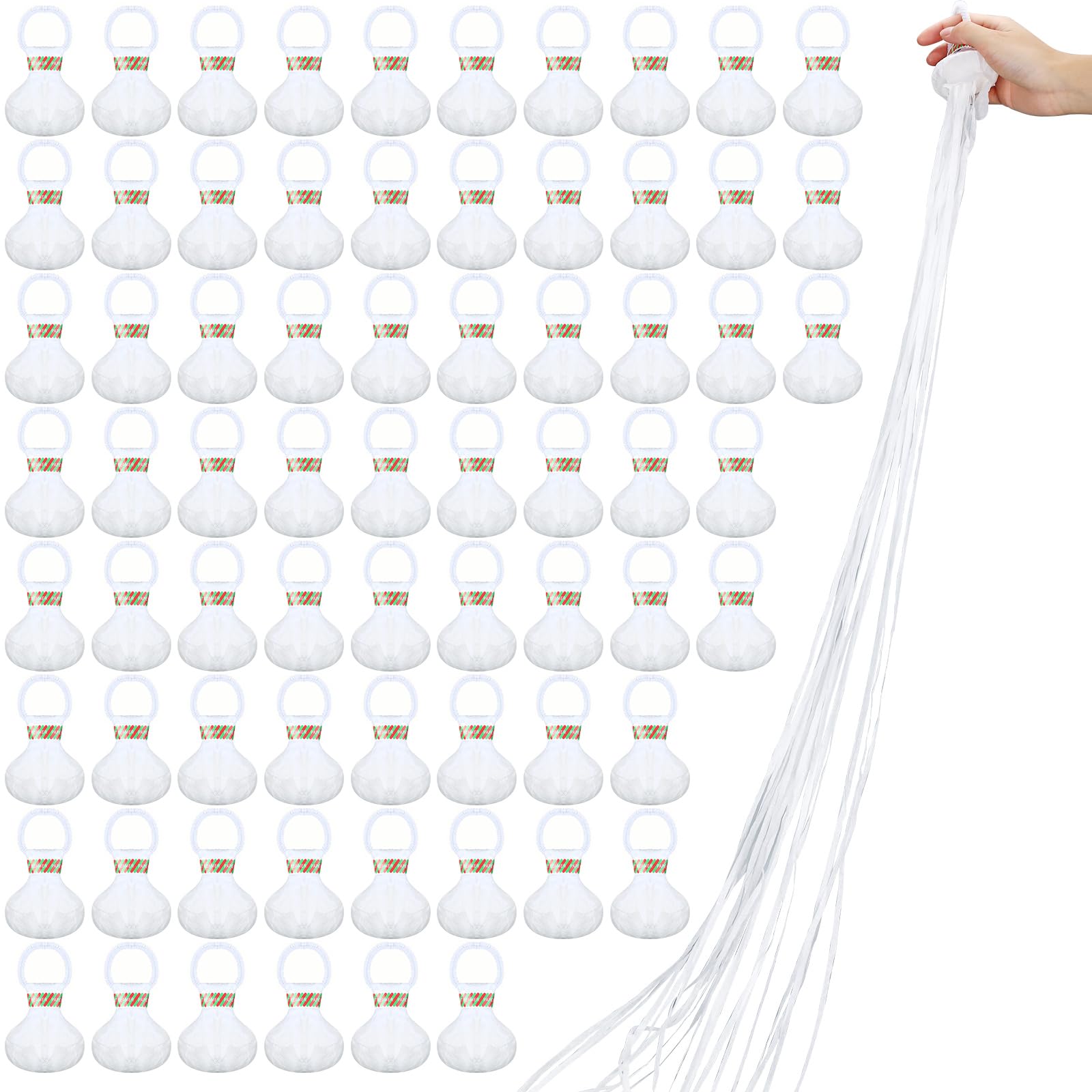 Poen 150 Pack Wedding No Mess Streamers Hand Throw Streamers Wedding No Mess Streamers Bulk Throw Streamers for Wedding Send off Graduation Birthday Party Celebration School Opening(White)