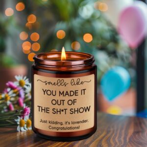 Miracu You Made It Candle - Congratulations, Retirement Gifts for Women Men, Quit Job, New Job Gifts for Her Him, New Beginnings, Farewell Gifts for Coworkers, Coworker Leaving Gifts for Work Friends