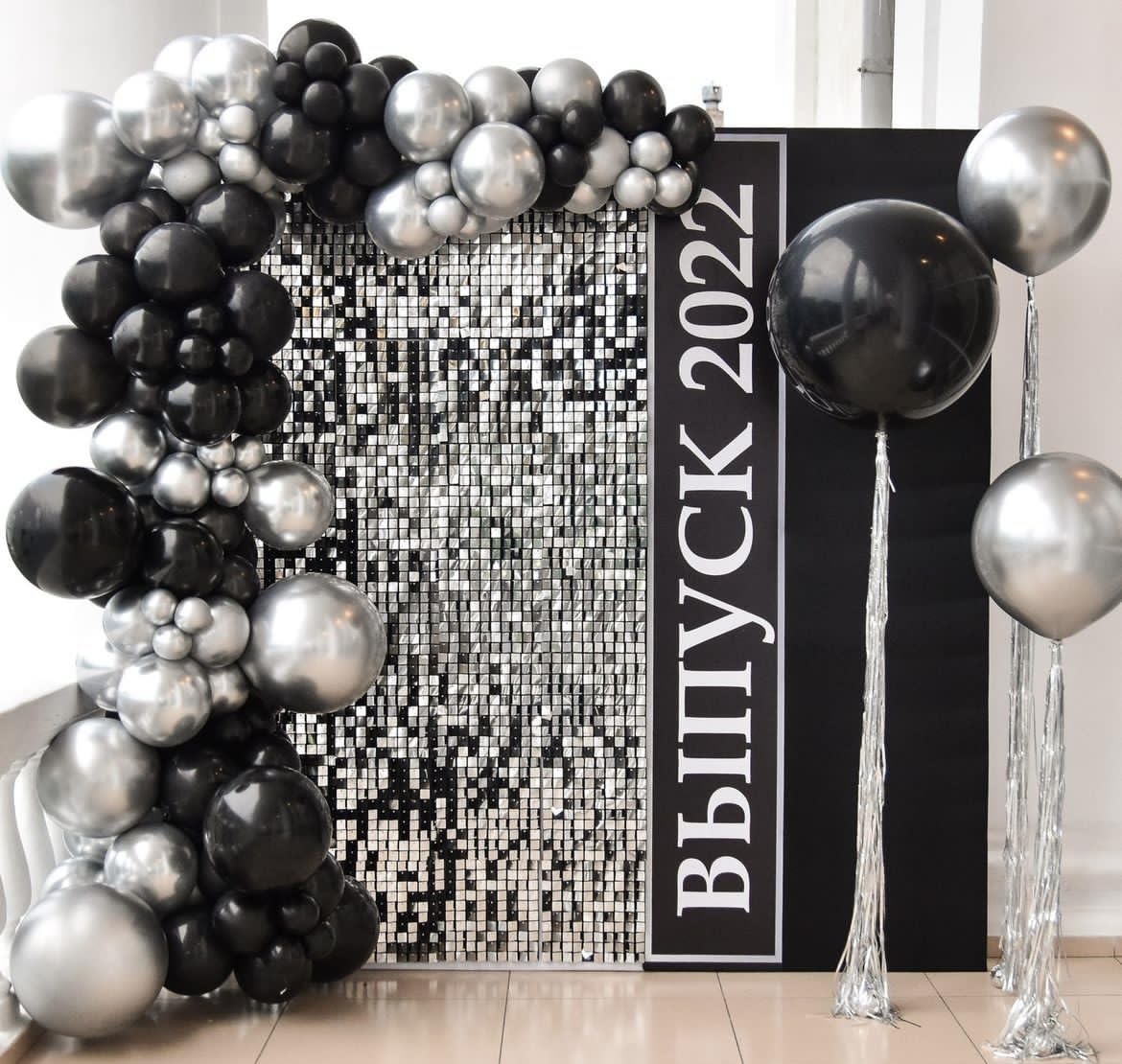 Dagelar Black and Silver Balloon, 30pcs Metallic Chrome Silver and Black Birthday Balloons with Black Silver Confetti Balloon, Helium Balloon for Wedding Bridal Shower Birthday Graduation Party Supply