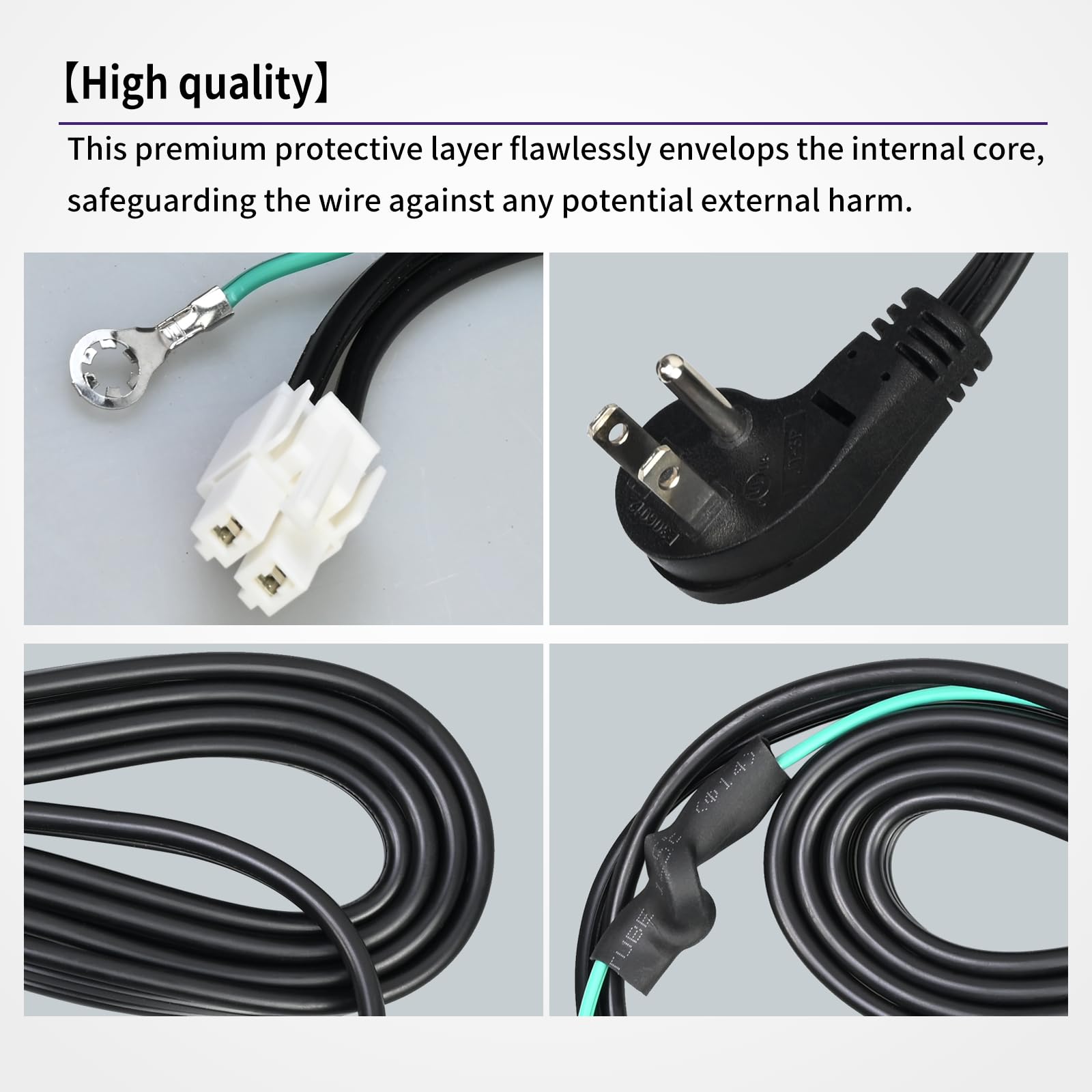 Upgraded 3903-000519 3903-001003 Refrigerator Power Cord Compatible with Samsung RH29H8000SR/AA-00, RF261BEAEWW/AA-01 etc Multi Model, Replacement Fridge Power Cord 3903-000786,3903-001013,3903-000796