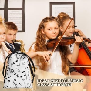 Wesnoy 24 Pcs Music Notes Gift Bags Musical Note Drawstring Treat Bag Music Decorations Musical Party Favor Bags for Musician Gifts Social Media Music Party Supplies (Black on the White,5 x 7)