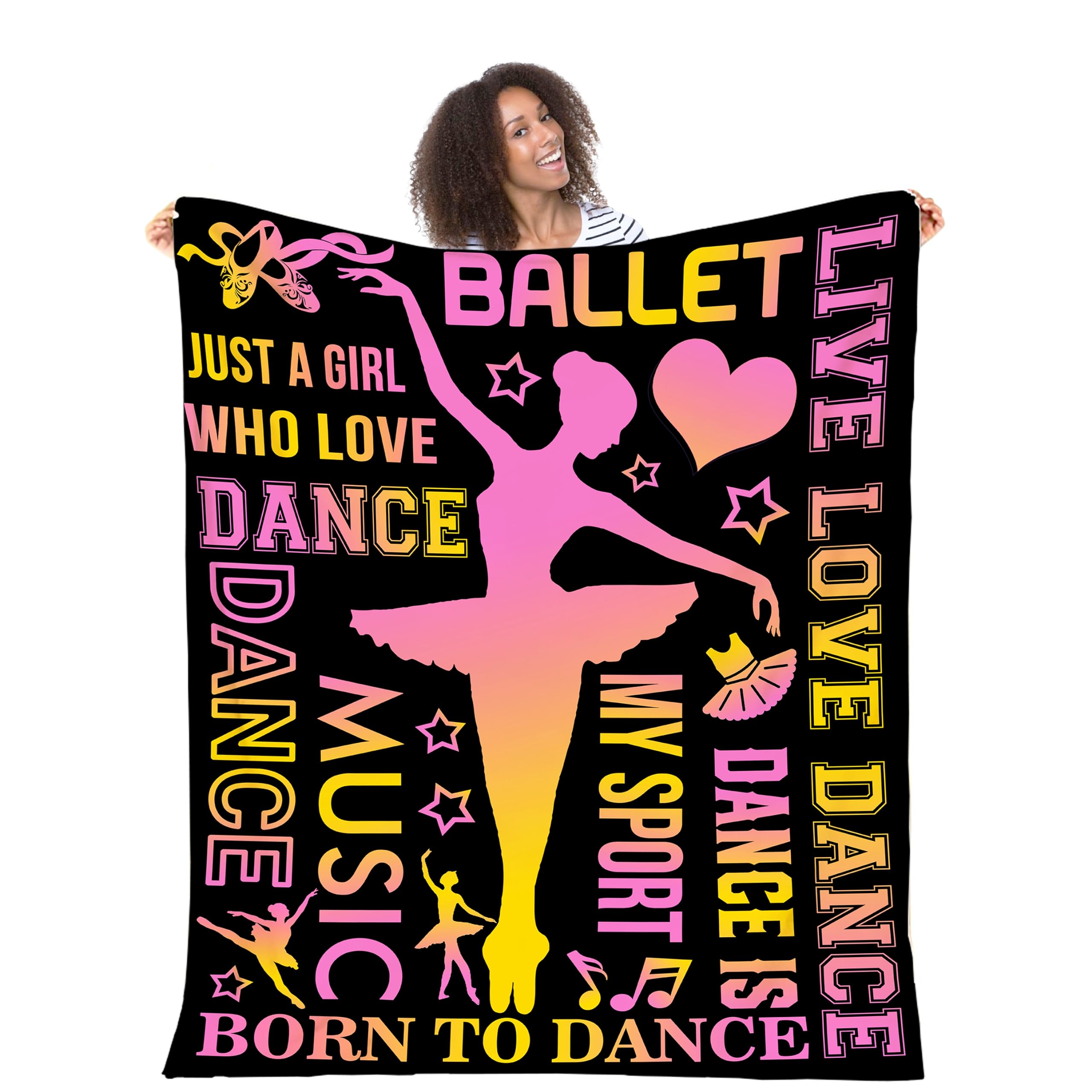 Socira Dancer Gifts Blanket, Dance Gifts for Girls, Dance Life Flannel Fleece Throw Blankets for Couch Sofa, Soft Warm Lap Nap Blankets for All Seasons, Dance Lover Dancer Teacher Gifts for Birthday