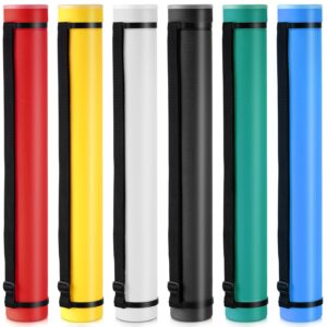 yahenda 6 pcs expandable blueprint tubes bulk expand from 24" to 40" poster tube with strap storage tubes with caps portable round carrying case for documents, blueprints, drawings, art(6 colors)