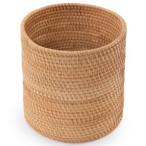 kolwoven mini trash cans, mini storage bin table, desk trash can mini, narrow trash can bathroom, slim garbage can, small waste basket, desktop trash can