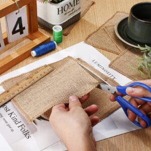 VitalCozy 36 Pieces 6 x 6 Inches Burlap Squares Jute Burlap Finished Edges Square Fabric Farmhouse Burlap Placemats for Home Party Wedding Table Cover Centerpieces Craft Supplies