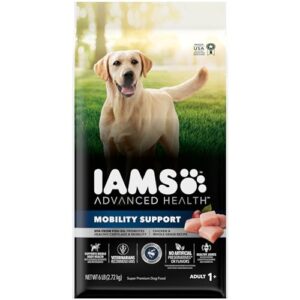 iams advanced health mobility support chicken and whole grain recipe adult dry dog food, 6 lb. bag