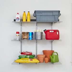 Rubbermaid Fasttrack Rail Storage 48"x16" 3-Shelf Kit, 350 lbs. Per Shelf, for Home/Garage/Shed/Workshop Organization