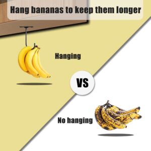 enttgo Haikole Banana Holder,Under Cabinet Hook for Bananas or Other Kitchen Items,Black Metal Banana Hook Under Cabinet,Banana Stand Ripens Bananas with Less Bruises (A-Banana Hook)