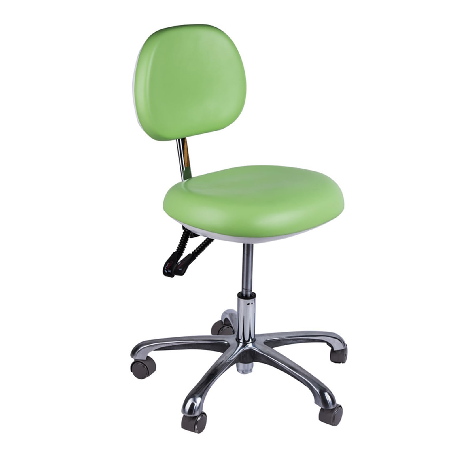 SFKLYU Dental Chair Adjustable Doctor's Stool Assistant Chair with Backrest PU Leather,D,S