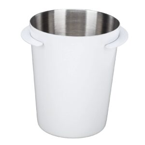 58mm dosing cup,stainless steel coffee dosing cup, espresso coffee dosing cup,coffee machine tools,small measuring cup for coffee milk tea liquid medication(58mm white)