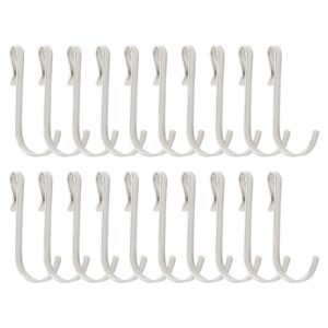 vkinman 20 pcs j shaped hook, snap-on hooks, stainless steel clip-on hook, hanging sink grid hook, heavy duty wire rack hook for kitchen, bedroom, office