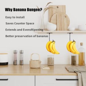 enttgo Haikole Banana Holder,Under Cabinet Hook for Bananas or Other Kitchen Items,Black Metal Banana Hook Under Cabinet,Banana Stand Ripens Bananas with Less Bruises (A-Banana Hook)