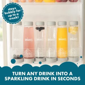 Spärkel Beverage System | Cherry Red Sparkling Water Maker | No CO2 Tank Needed | Carbonated Water Machine that Uses Fresh, Natural Ingredients | Soda Streaming Machine | 5 Unique Carbonation Levels