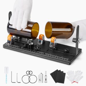 fixm glass bottle cutter, upgraded double dam boards bottle cutting tool kit, complete set of bottle cutter & glass cutter for square and round bottle