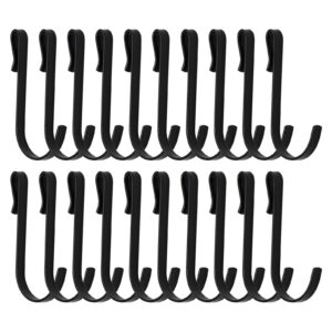 Vkinman 20 Pcs J Shaped Hook, Black Snap-On Hooks, Stainless Steel Clip-on Hook, Hanging Sink Grid Hook, Heavy Duty Wire Rack Hook for Kitchen, Bedroom, Office