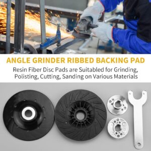 Angle Grinder Backing Pad, 4.5" x 5/8"-11 2PCS Angle Grinder Ribbed Backing Pad Resin Fiber Disc for Grinding Polishing Sanding Woodworking, 4-1/2" x 5/8"-11