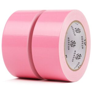 roseup 2 pack duct tape heavy duty,7.5 mil thickness,2 inches x 30 yards,flexible,no residue,waterproof and tear by hand,multi-use for indoor & outdoor, pink