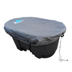 polar protector - (grey) 100 gallon oval stock tank cover ice water therapy ice bath cover cold water cover 100 gallon oval stock tank waterproof rip proof tough keeps tanks clean