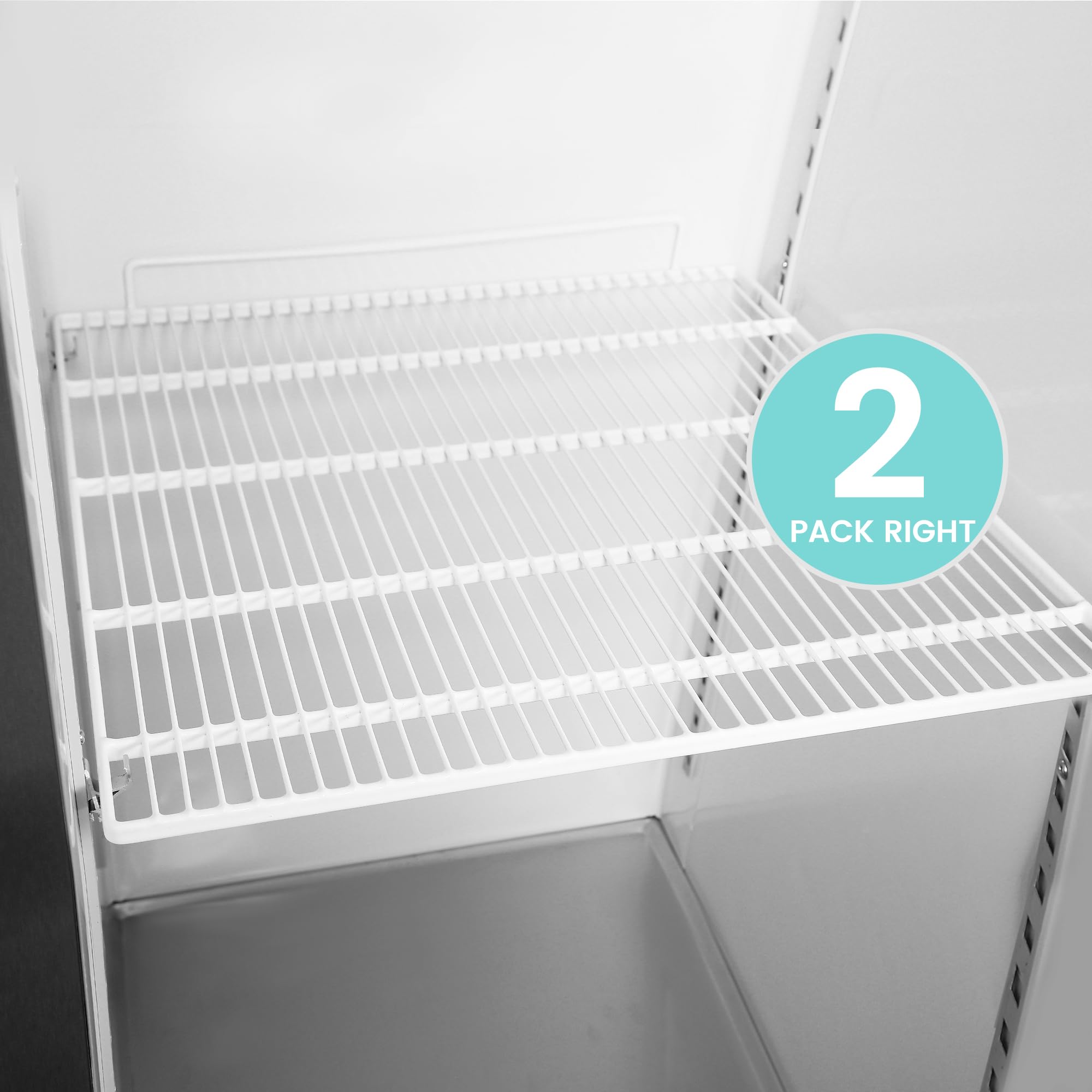 KICHKING Adjustable Shelves for 2 Door Commercial Refrigerator Freezer, Food Equipment, 24” x27.1, Right Set of 2