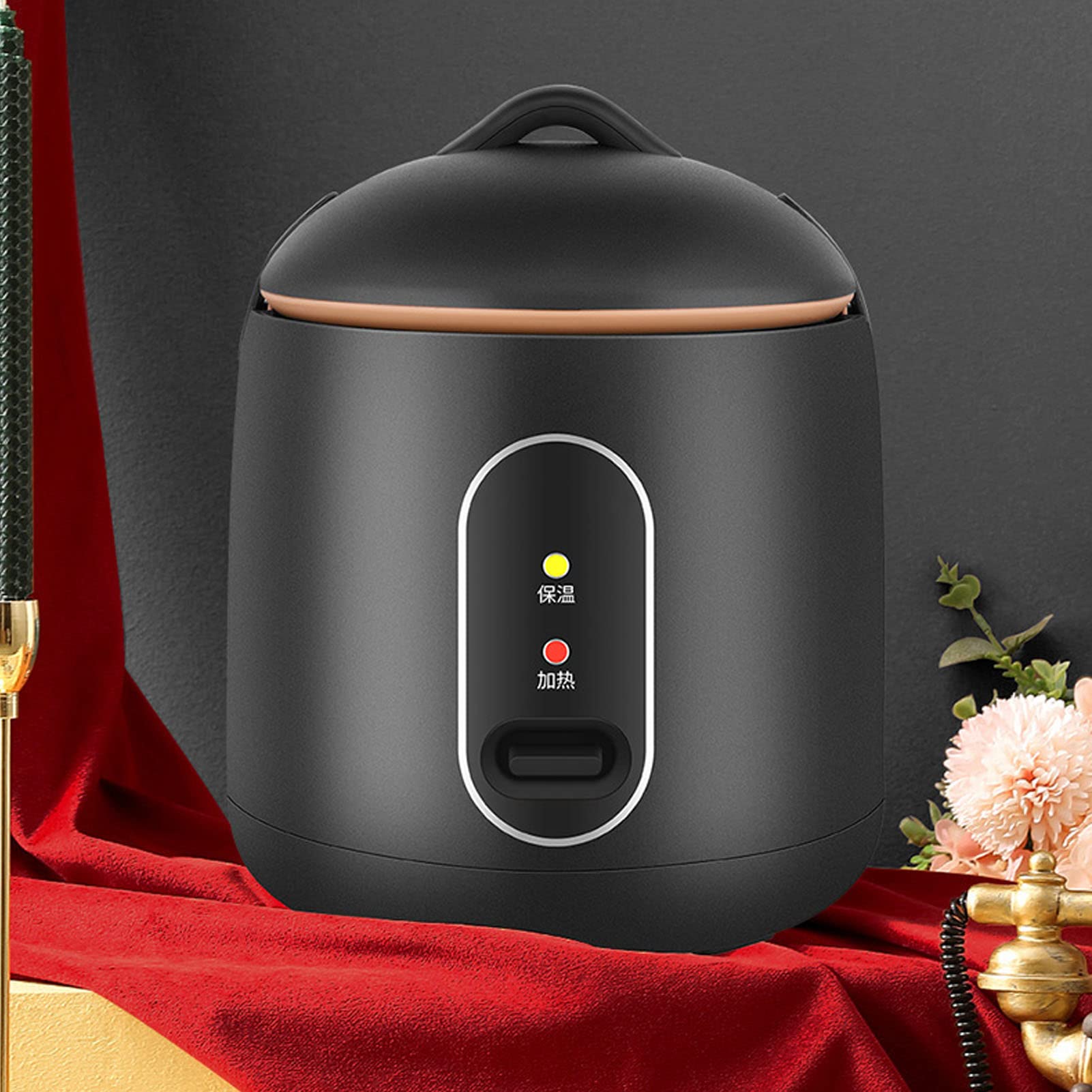 Tyenaza Mini Rice Cooker, 1.2L Multifunction 200W Power Full Automatic Portable Rice Cooker for Home Dorm Travel CN 220V