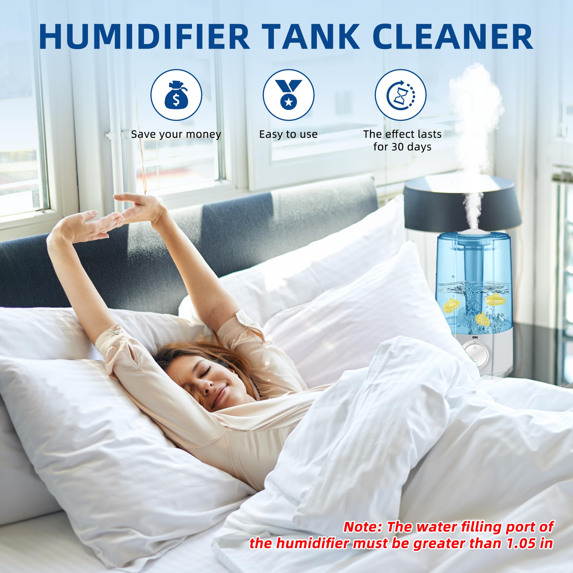 AMI PARTS Humidifier Cleaner Float Submarine for Warm&Cool Most Humidifiers and Fish Tank, Purifie Water, Soften Hard Water, Prevents Hard Water Build-Up, Universal Humidifier Cleaner (9 Pack)